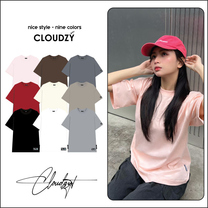 Áo phông nam nữ unisex tay lỡ AT TRƠN CLOUDZY thun form rộng local brand teen cổ tròn oversize ...