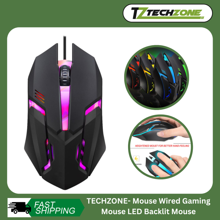 TECHZONE Mouse Wired Gaming Mouse LED Backlit Mouse High Configuration ...