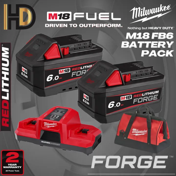 Milwaukee M18 6.0AH Forge Redlithium Battery / Milwaukee M18 FB6 6.0AH ...