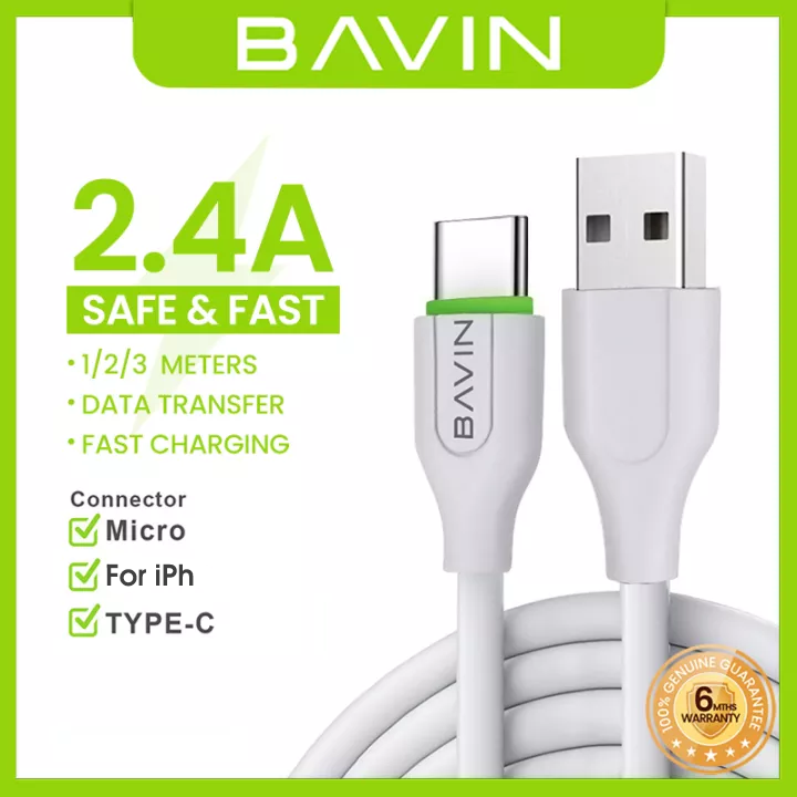 BAVIN CB158 2.4A Data Transfer Charging Cable w/ 1 / 2 / 3 Meters ...
