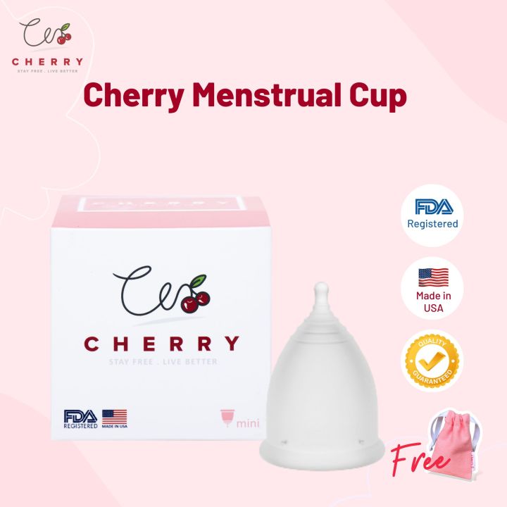 Menstrual Cup Cherry Medical Grade Silicone Feminine Period Cup 月经杯 月亮杯 ...