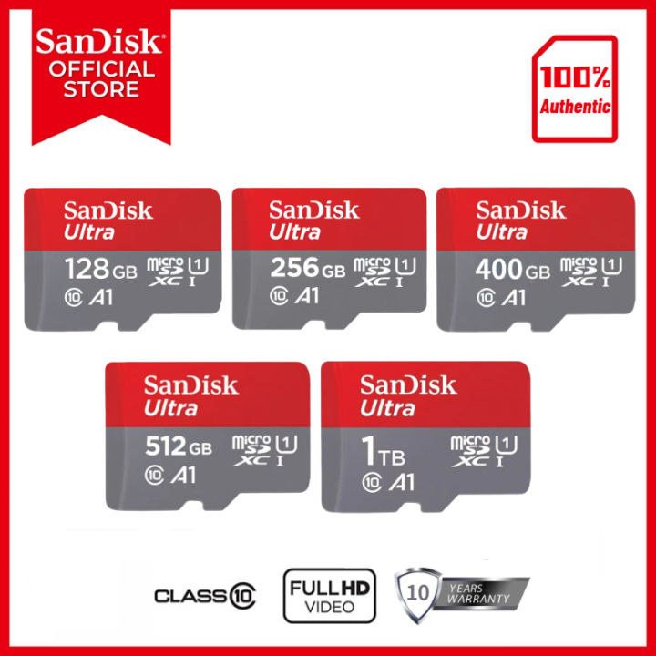 SanDisk Ultra Micro SDXC A1 Series UHS-I Class 10 up to 120MB/s 128GB 256GB 400GB 512GB 1TB ...