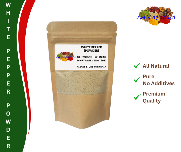 Pure White Pepper (Powder or Whole) - 50 grams, 100 grams, 250 grams ...