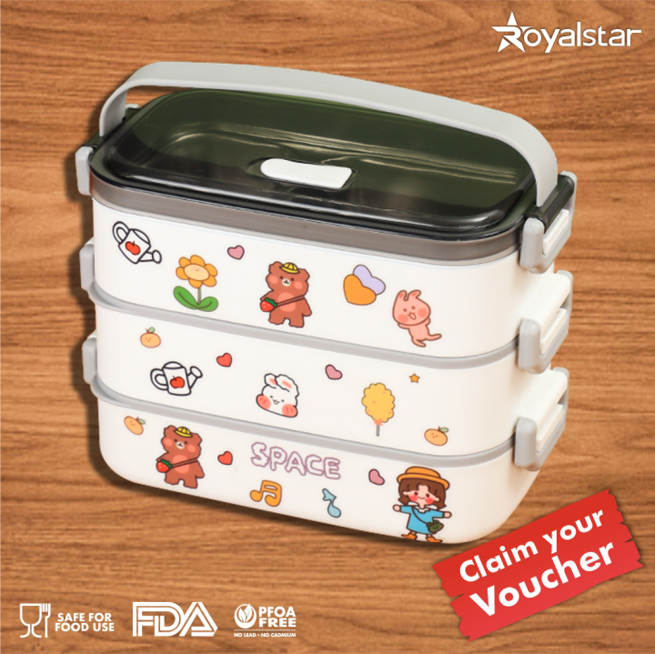 Royalstar Lunch Box Kotak Makan Anak ABS Tahan Panas (Free 4 Lembar ...