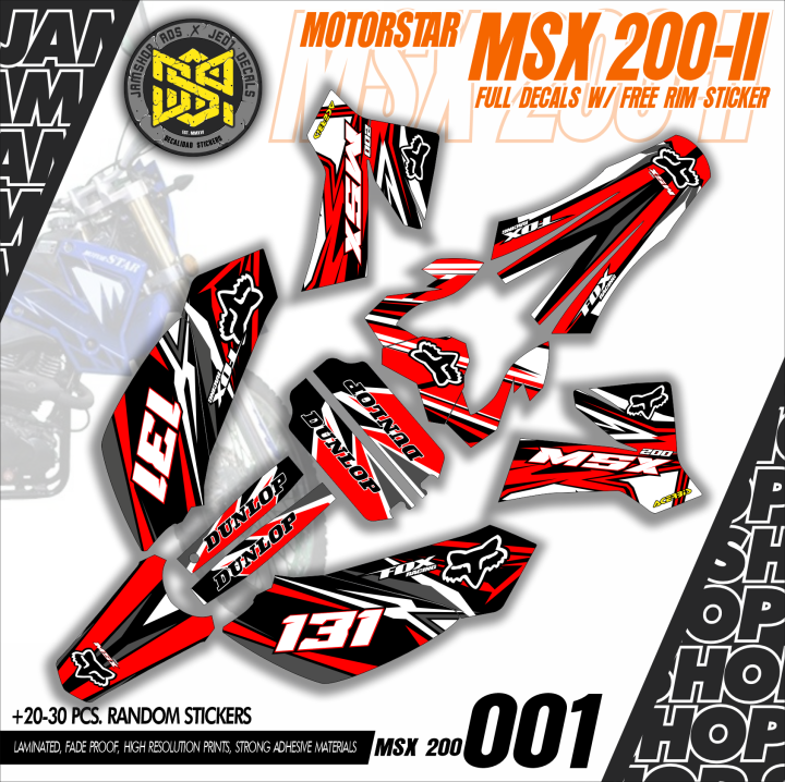 MSX 200 Motorstar Full Decals w/ FREE RIM STICKER Limited Edition ...