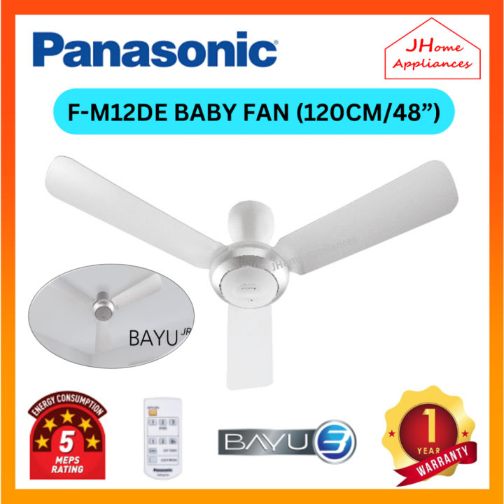 PANASONIC BAYU 3 BABY CEILING FAN F-M12DEVBWH 48" INCH / 120CM ( HOOK ...