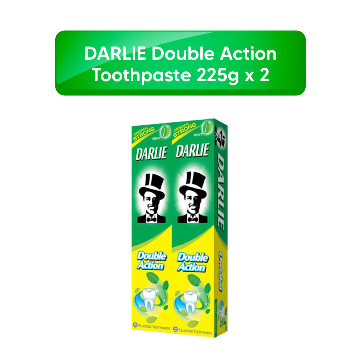 [EXP 2024] DARLIE Double Action Toothpaste 225g x 2 Ubat Gigi 黑人牙膏 | Lazada