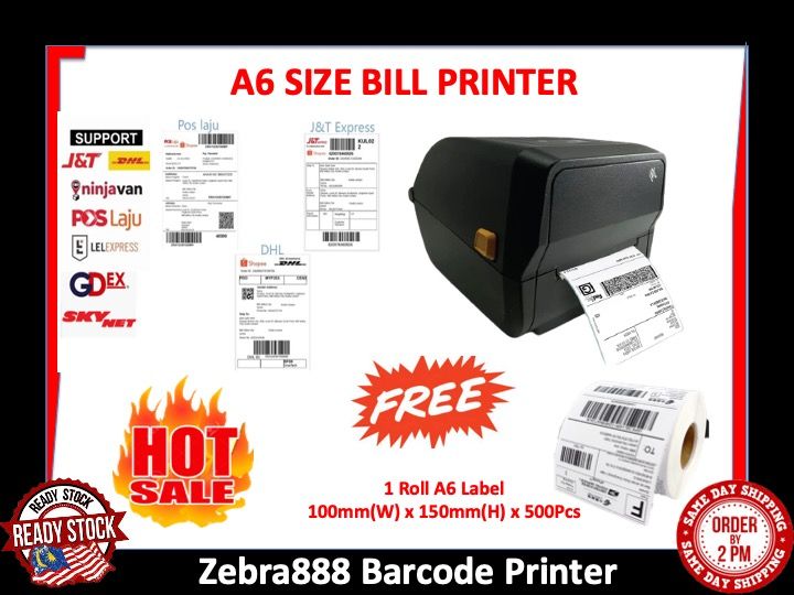 A6 Thermal AWB Waybill Printer Airway Bill Barcode Shipping Label 100mm ...