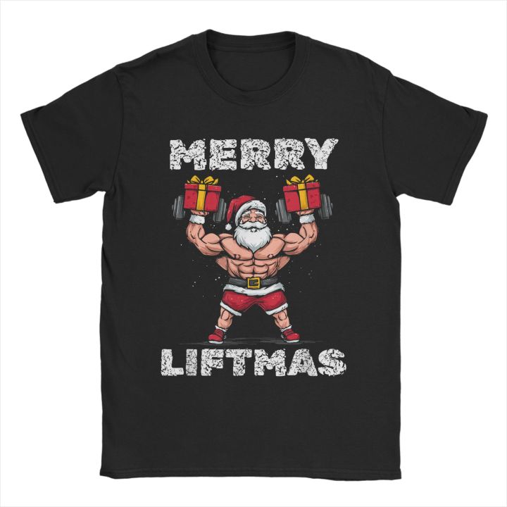 New store openingMerry Liftmas Funny Santa Claus T-Shirts Men Gym ...