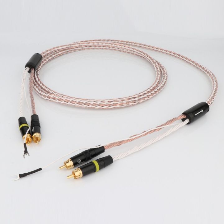 HiFi 8TC 7N OCC PHONO Cable Single Crystal Copper 2RCA to 2RCA ...