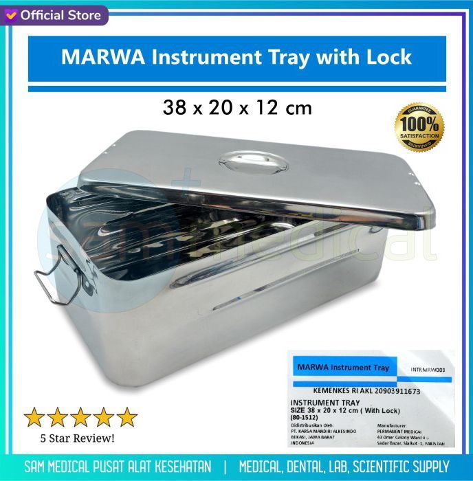 MARWA Instrument Bak / Instrument Tray with lock 38x20x12cm | Lazada ...