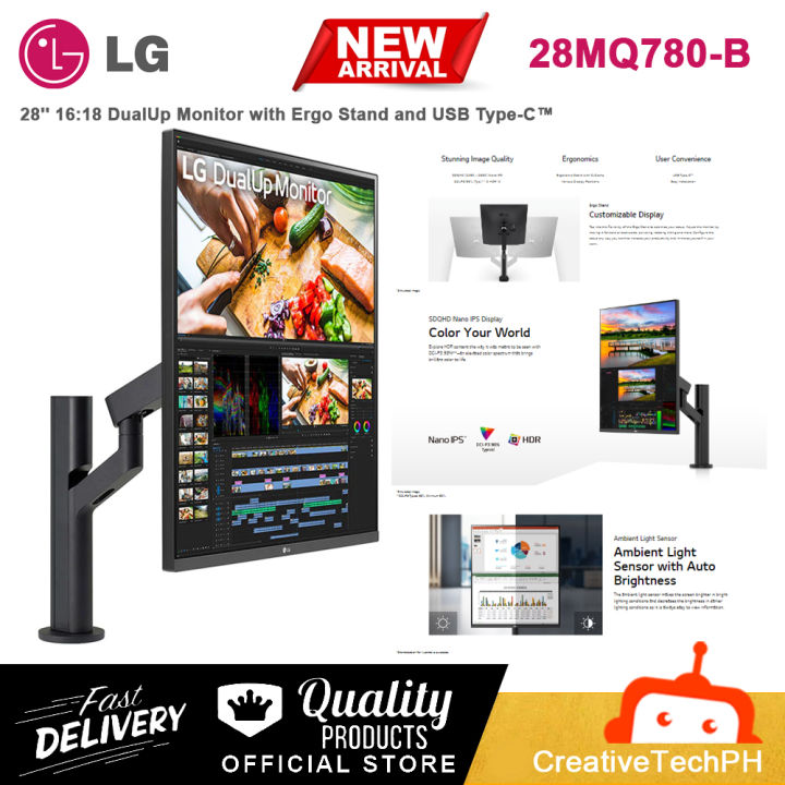 LG MONITOR 28MQ780-B 28'' 16:18 DualUp Monitor with Ergo Stand and USB ...