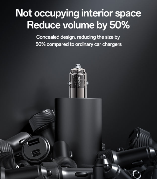 Yesido Y69 30W Super-Fast Car Charger Dual USB-C port Aluminium Alloy ...