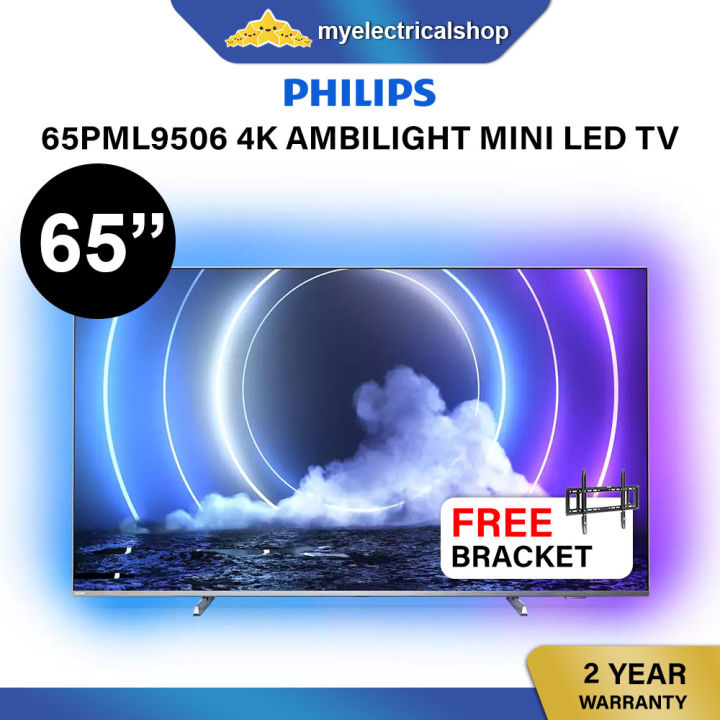 [ Ambilight Mini LED TV ] Philips 65PML9506 65 Inch 4K UHD Android TV ...