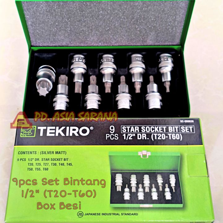 Star Bit Socket 1/2" Set 9pcs T20-T60 TEKIRO SC-SB0636 Mata Kunci Sok Bintang | Lazada Indonesia