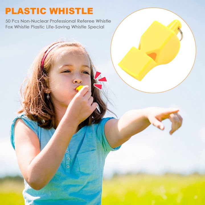 (OWER) 50 Pcs Non-Nuclear Professional Referee Whistle Fox Whistle ...