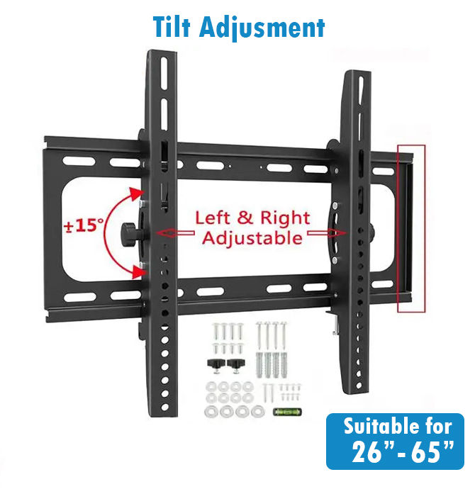 Universal LED/LCD Flat Panel Wall Mount Bracket 26"-65" 15° Tilt Heavy ...
