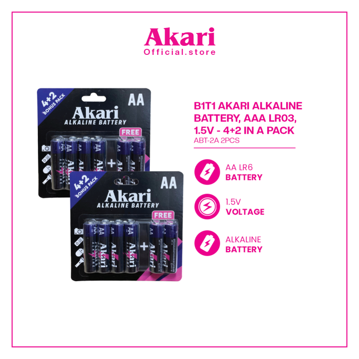Akari Alkaline Battery, AA LR6, 1.5V - 4+2 in a pack - Buy 1, Take 1 ...