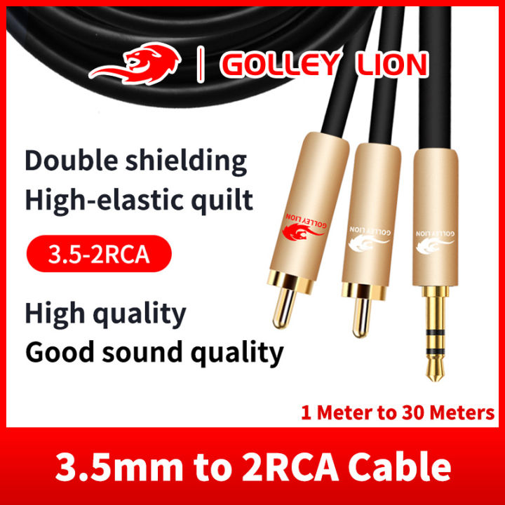 GOLLEY LION RCA Audio Cable Jack 3.5 to 2 RCA Cable 3.5mm Jack to 2RCA ...