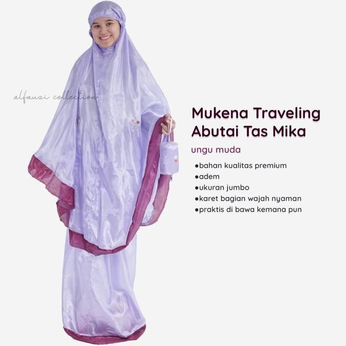 Mukena Abutai Sulam Satin Jumbo Tas Mika | Lazada Indonesia