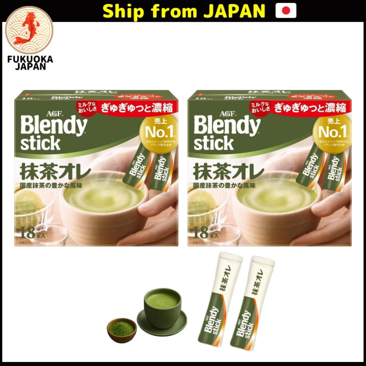 AGF Blendy Japanese Premium Matcha Au Lait Instant Stick Drink 18 ...