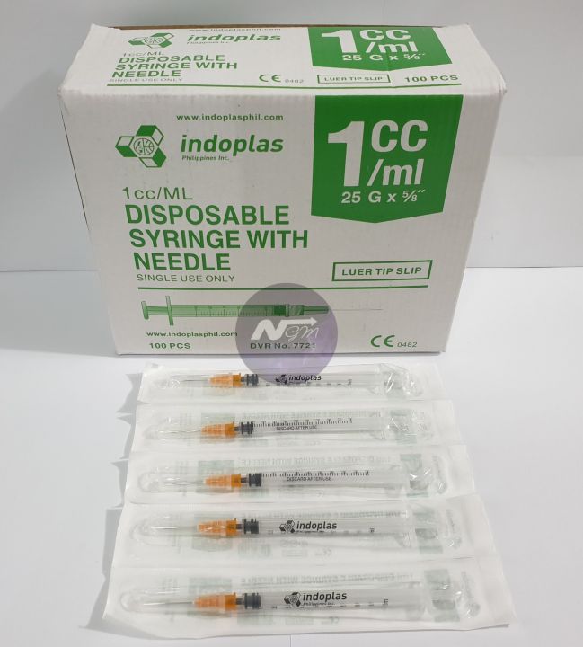 100 pieces per box / 1cc Indoplas | Lazada PH