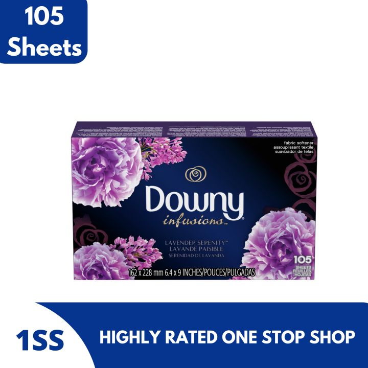 Downy Infusions Lavender Serenity & CALM Fabric Softener Dryer Sheets ...