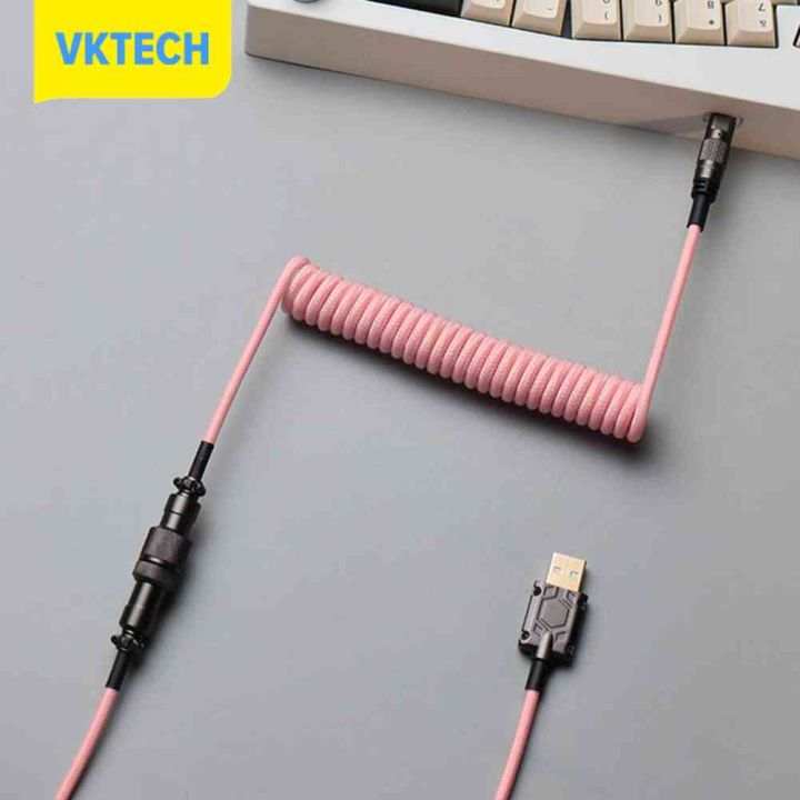 1.5m Coiled Cable Wire Type C To USB Coiled Keyboard Data Cable ...