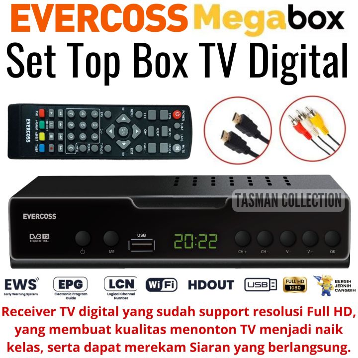 MURAH STB PALING BAGUS Set Topbox Tv Digital Evercoss DVB T2 Mega Box ...