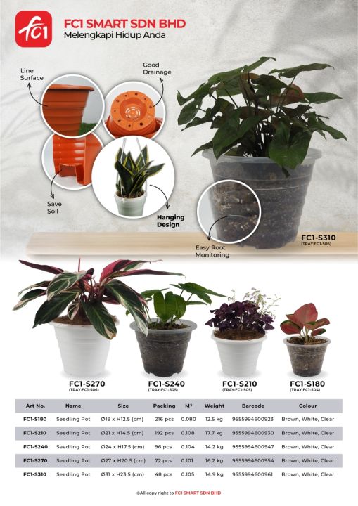 FC1 various sizes colors flower pot planters | Lazada