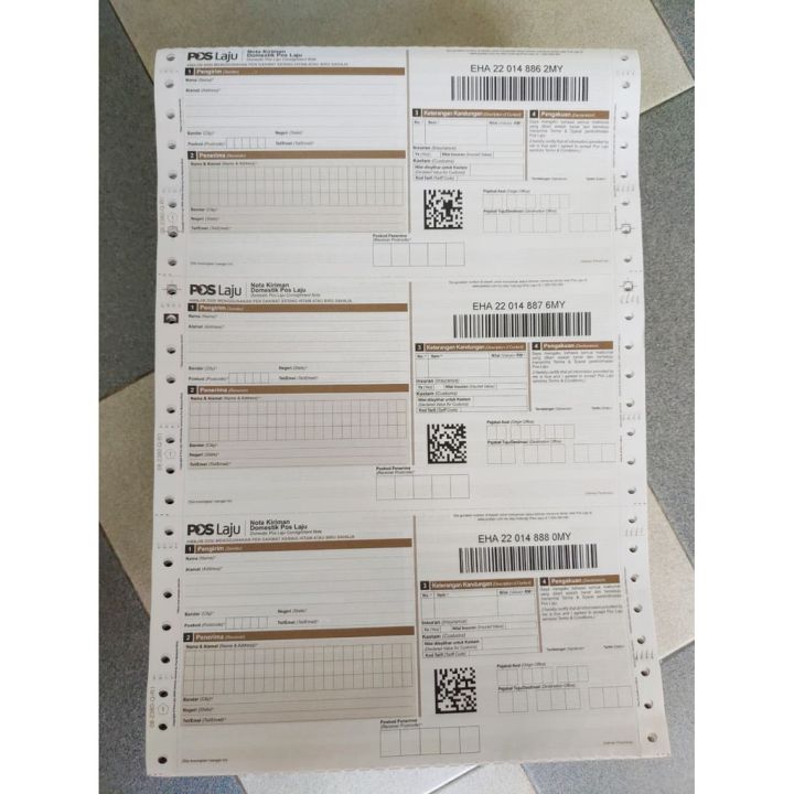 Poslaju Consignment Note Brown 50pcs | Lazada
