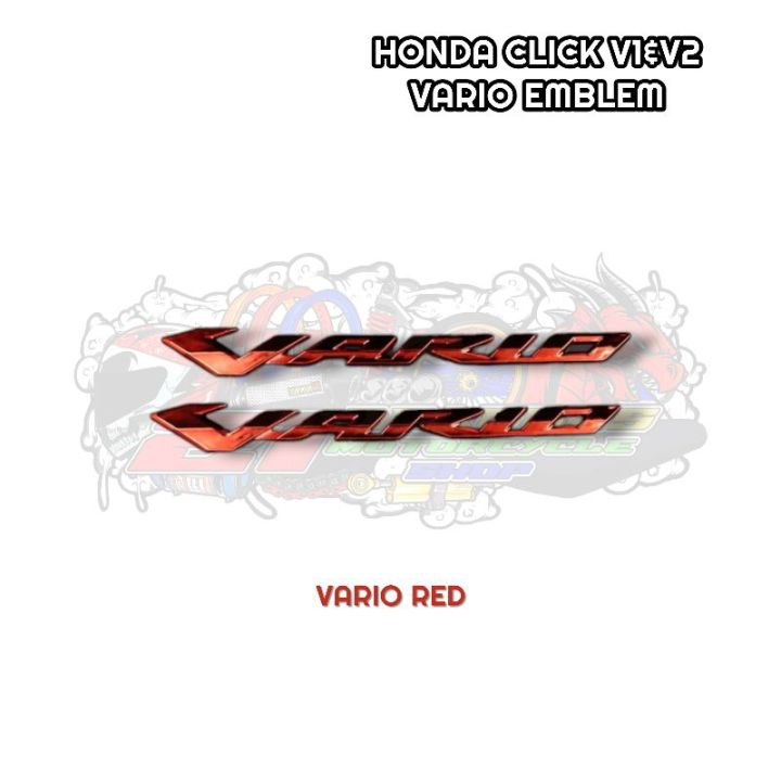 High Quality Honda Click V1 & V2 VARIO Emblem (PAIR) - RED | Lazada PH