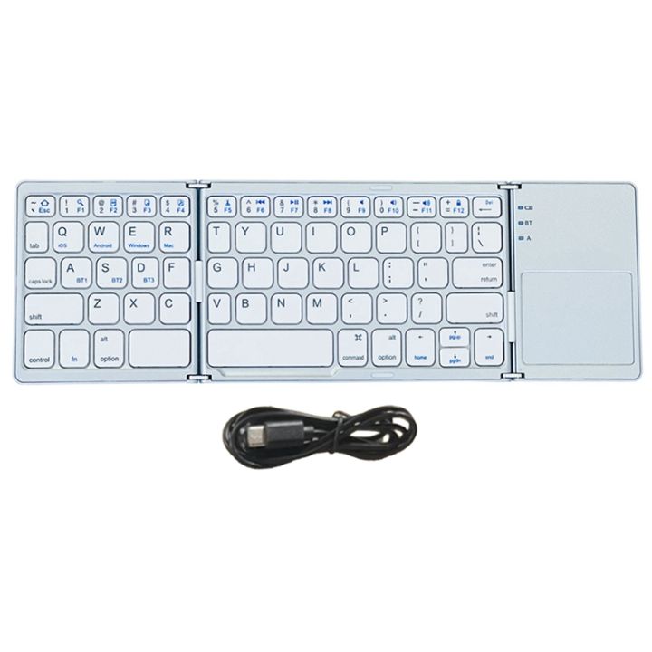 (ETPD) Bluetooth Keyboard Folding Wireless Keypad Touchpad for IOS ...