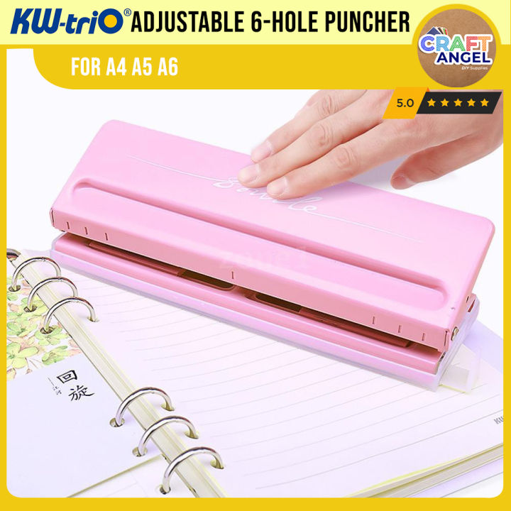 KW-TRIO Adjustable 6 Hole Desktop Punch Puncher for A4 A5 A6 B7 Diary ...