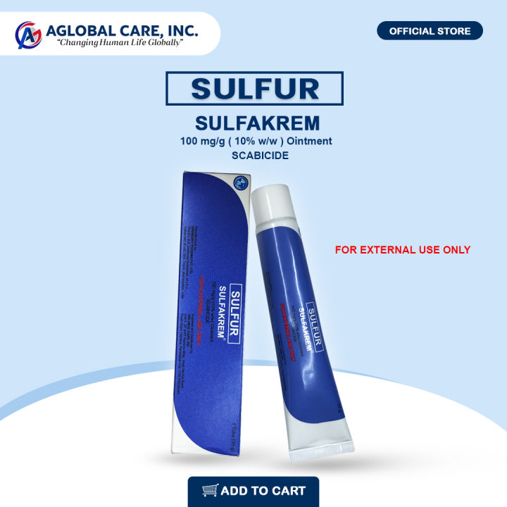 SULFUR SULFAKREM 100mg/g (10% w/w) Ointment SCABICIDE 30g treat ...