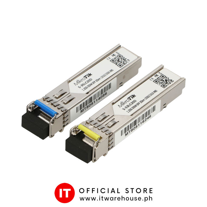 Mikrotik S-3553LC20D - Two SFP (1.25G) module kit, 20Km, single mode ...