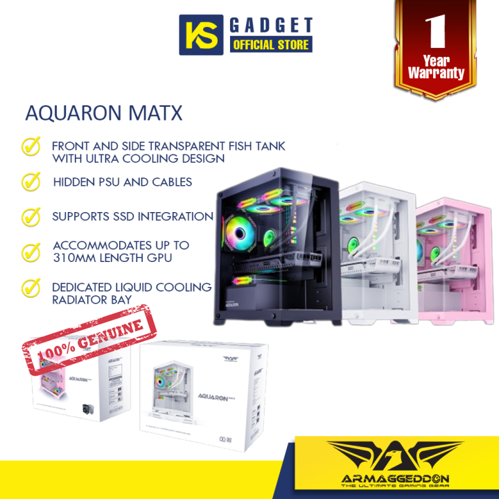 Armaggeddon Aquaron MATX Transparent view Gaming Casing Chassic PC Case ...