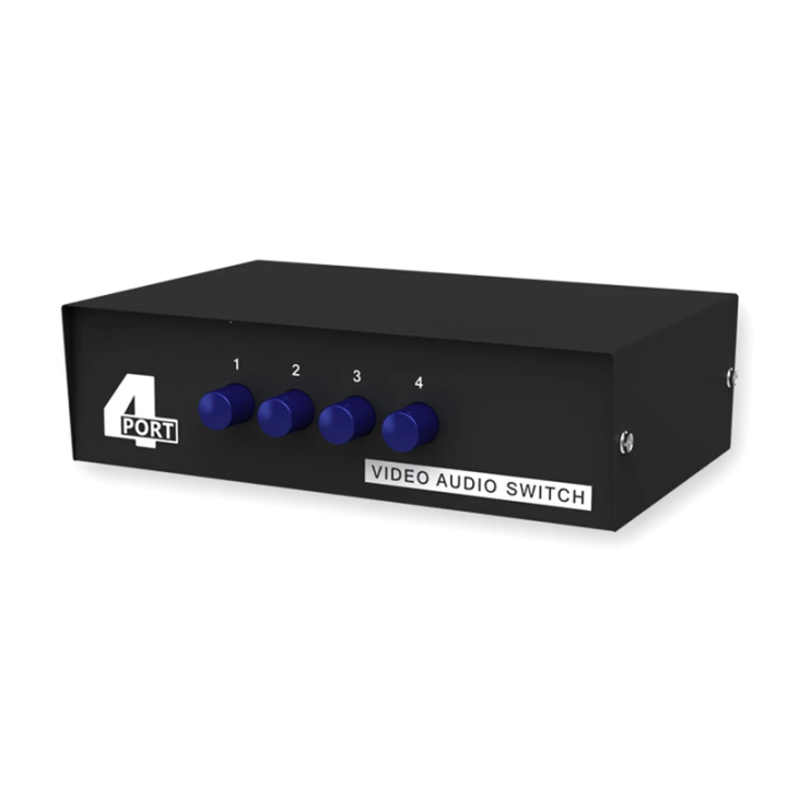 AntiInterfere 4Way Video Switching Box 4 in 1 Out Composite Switcher ...