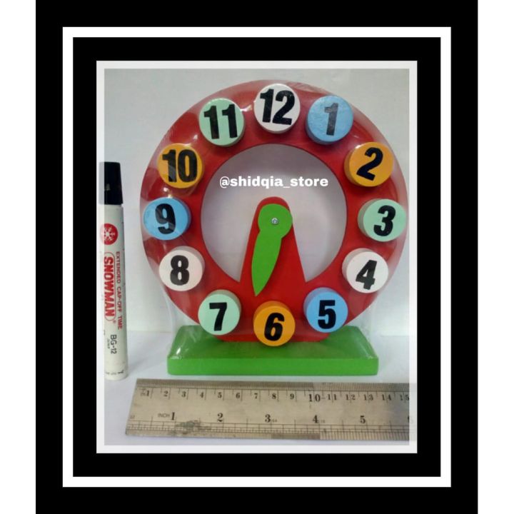 Mainan Edukasi Anak Jam Kayu Belajar Waktu - Miniatur Jam - Jam Knob ...