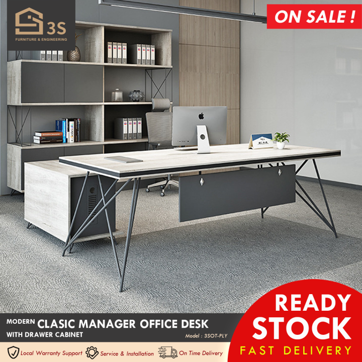 [3S FURNITURE] 1.4M Modern Manager Office Desk Work Station with ...