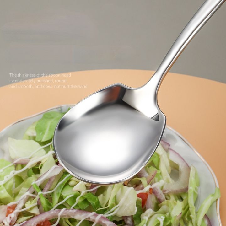 1PC large Stainless Steel serving spoon and fork tableware big size thick kitchenware | Lazada PH