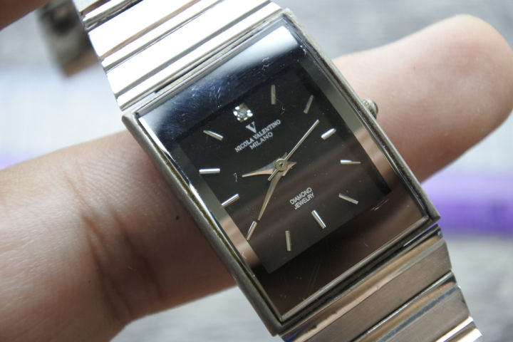 นาฬิกา Vintage มือสองญี่ปุ่น NICOLA DIAMOND เพชรแท้ ระบบ QUARTZ ทรง ...