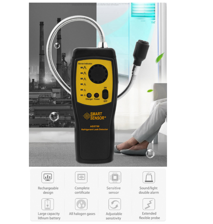 AS5750 Freon Leak Detector Halogen Refrigerant Gas Leakage Tester ...
