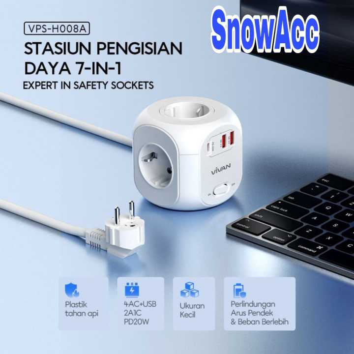 VIVAN Safety Socket VPS-H008A | Stop Kontak Colokan Listrik Saklar ...