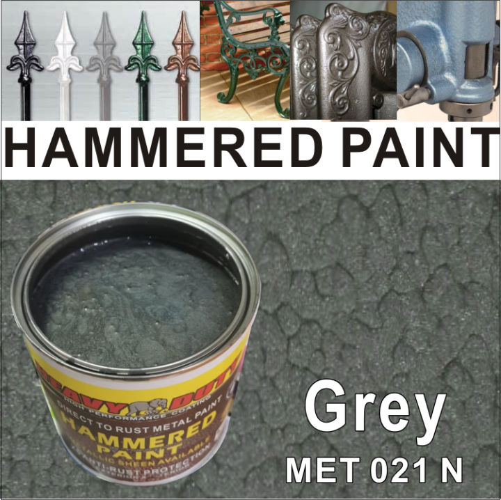1L ( GREY ) HAMMERED PAINT ( METALLIC PAINT HEAVY DUTY ) HAMMERTONE ...