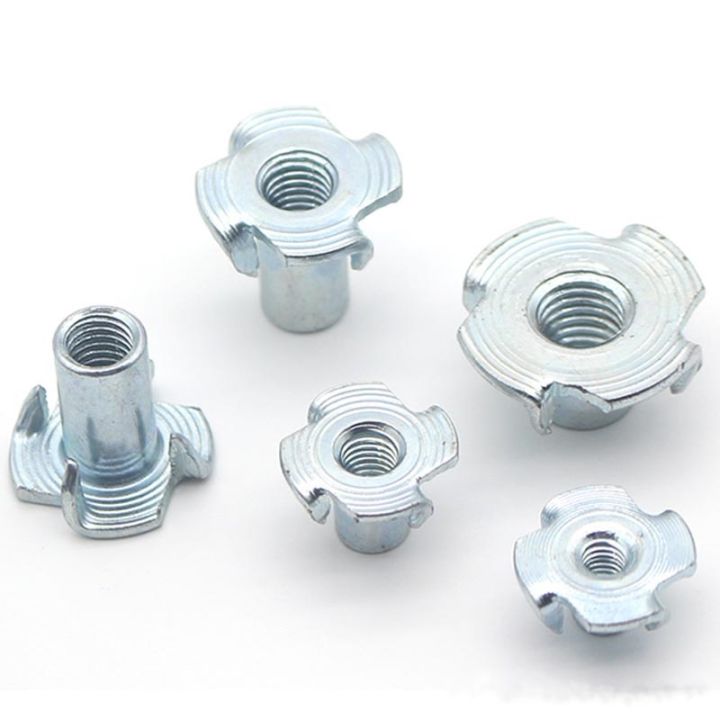 10pcs Thickened Steel Four Claws Square Nut Hanger Bolt M4 M5 M6 M8 M10M12 Blind Pronged Insert ...