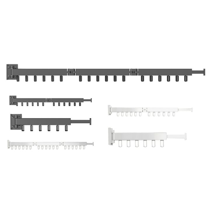 (YTIZ) Folding Clothes Hanger Wall Mount Retractable Cloth Drying Rack ...