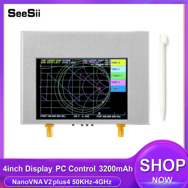 SeeSii NanoVNA V2 Plus4 Vector Network Analyzer 50KHz-4GHz, HF VHF UHF 70-90dB Antenna Analyzer ...