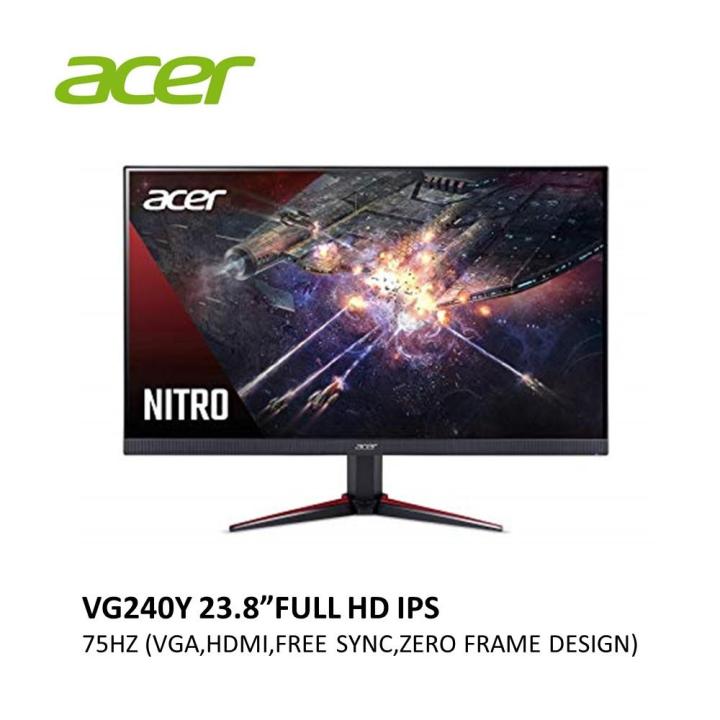 ACER NITRO VG240Y 23.8 IPS 75HZ 1MS FHD AMD FREESYNC GAMING MONITOR ...