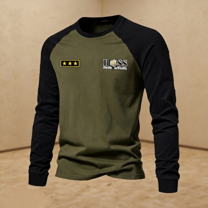 BOSS Logo Long Sleeve for Men Sports Casual Long Sleeve Tshirts for Men ...